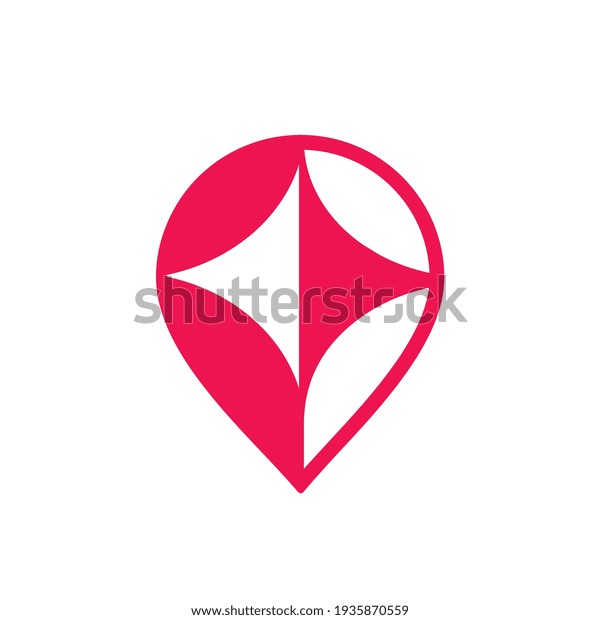 Abstract Location Pin Logo Design Map: เวกเตอร์สต็อก (ปลอดค่าลิขสิทธิ์ ...