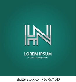 Initial Based Clean Minimal Logo Hw Stock Vector (Royalty Free) 1499550986
