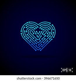 Abstract Heart Icon Line Design Editable Stock Vector (Royalty Free ...
