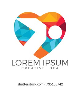 Abstract Logo Heart Shape Human Concept Stock Vector (Royalty Free ...