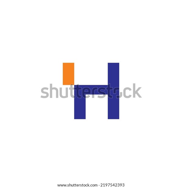 Abstract Logo Letter H Blue Color Stock Vector (Royalty Free ...