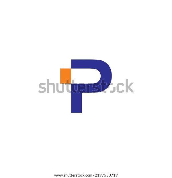 Abstract Logo Letter P Blue Color Stock Vector (Royalty Free ...