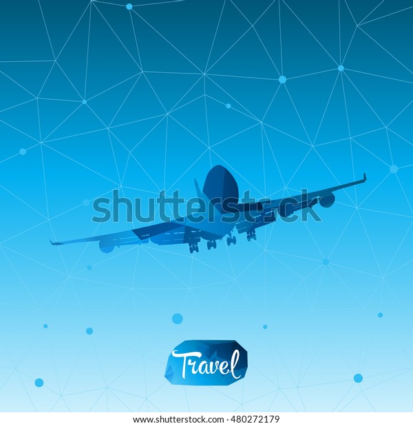 Abstract Logo Plane Triangles Airplane Flying Stock Vector (Royalty ...