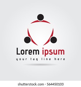 Abstract Logo Three People Together Elegant Stock Vector (Royalty Free ...