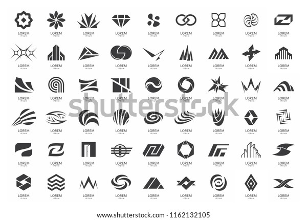 Abstract Logos Collection Isolated On White Stock Vector (Royalty Free ...