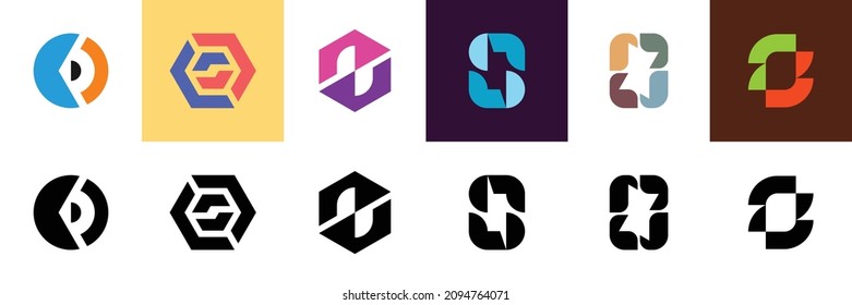 Abstract Logos Collection Letter O Geometric Stock Vector (Royalty Free ...