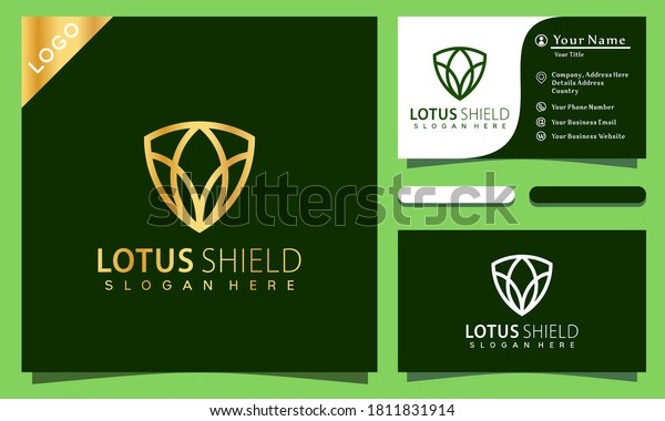 Abstract Lotus Shield Logo Design Vector Stock Vector (Royalty Free ...