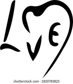 Abstract Love Sign Black Vector Stock Vector (Royalty Free) 1820783825 ...