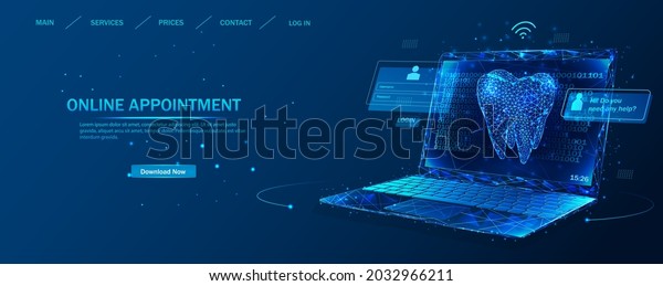 Abstract Lowpoly Shiny Bright Tooth Illustration Stock Vector (Royalty ...