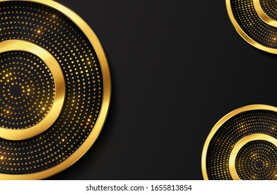 Abstract Luxury Background Gold Circle Shape Stock Vector (Royalty Free ...