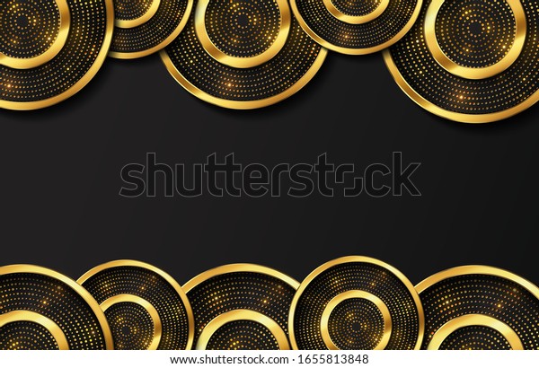 Abstract Luxury Background Gold Circle Shape Stock Vector (Royalty Free ...