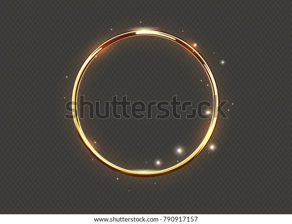 Abstract Luxury Golden Glow Ring On Stock Vector (Royalty Free ...