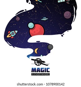 Abstract Magic Space Illustration Vector Collection Stock Vector ...