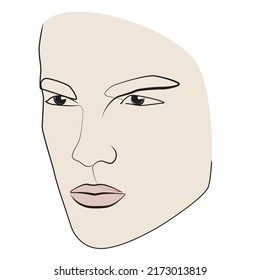 Abstract Man Face One Line Drawing Stock Vector (Royalty Free ...