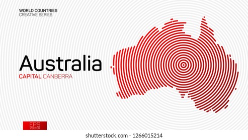 Abstract Map Australia Red Circle Lines Stock Vector (Royalty Free ...