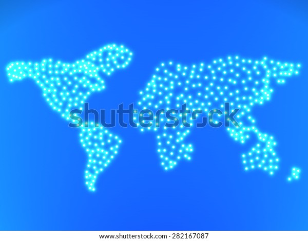 Abstract Map Earth Glowing Vector Illustration Stock Vector (Royalty ...