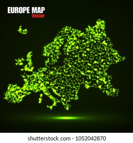 Abstract Map Europe Glowing Particles Vector Stock Vector (Royalty Free ...