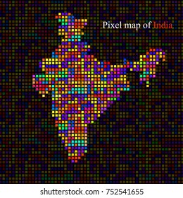Abstract Map India Colorful Pixels Vector Stock Vector (Royalty Free ...
