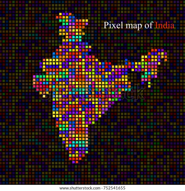 Abstract Map India Colorful Pixels Vector Stock Vector (Royalty Free ...
