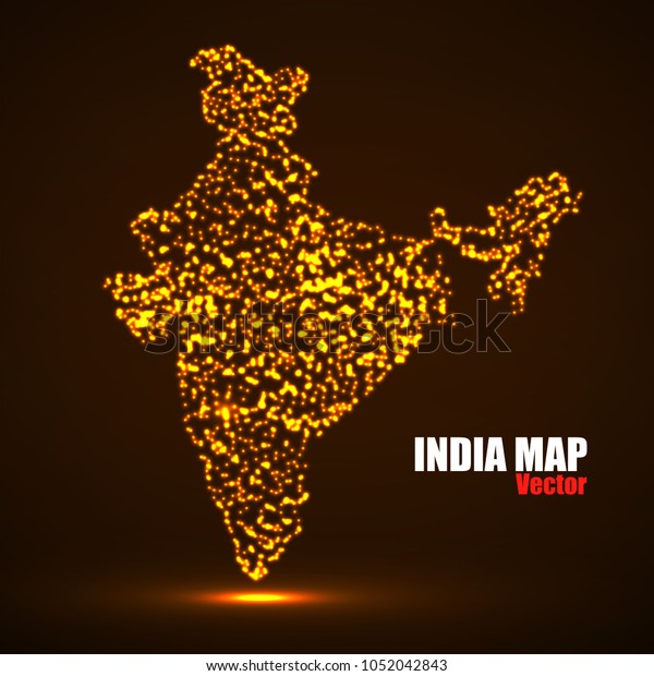 Abstract Map India Glowing Particles Vector Stock Vector (Royalty Free ...