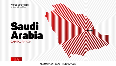 Abstract Map Saudi Arabia Red Hexagon Stock Vector (Royalty Free ...