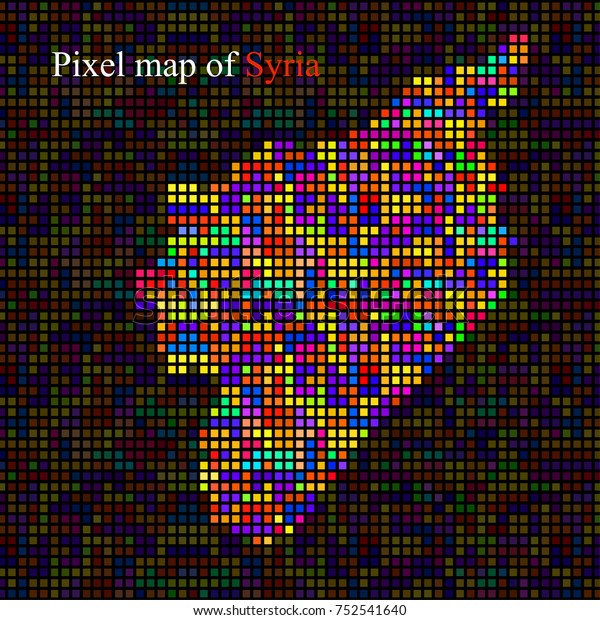 Abstract Map Syria Colorful Pixels Vector Stock Vector (Royalty Free ...