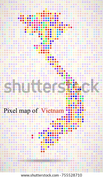 Abstract Map Vietnam Colorful Dots Vector Stock Vector (Royalty Free ...