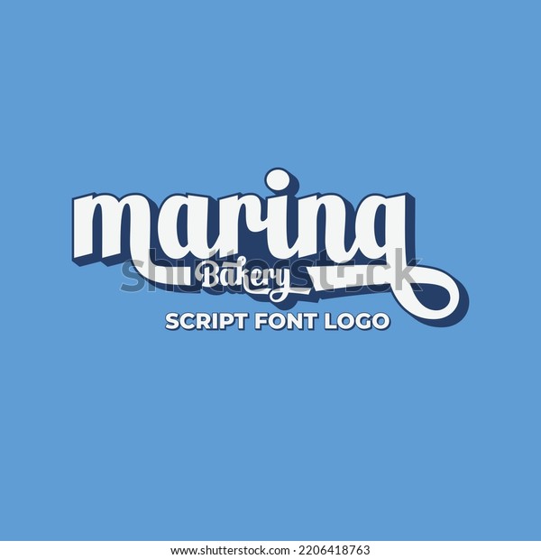 Abstract Marina Bakery Script Font Logo Stock Vector (Royalty Free ...