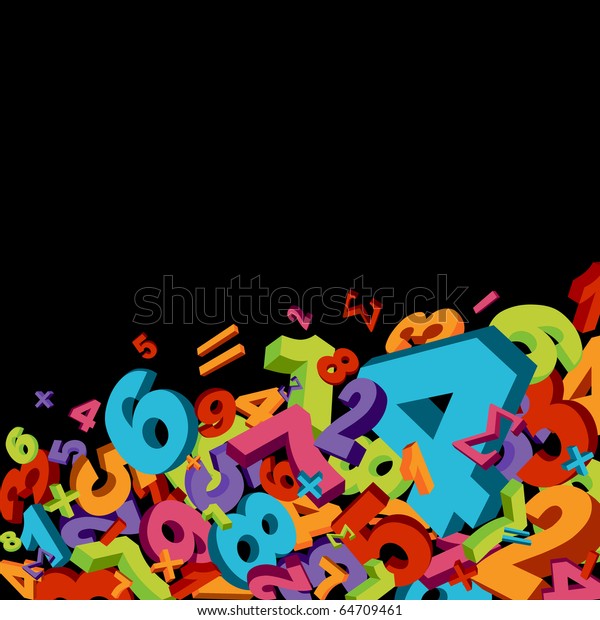 Abstract Mathematics Background Colorful Numbers Stock Vector (Royalty ...