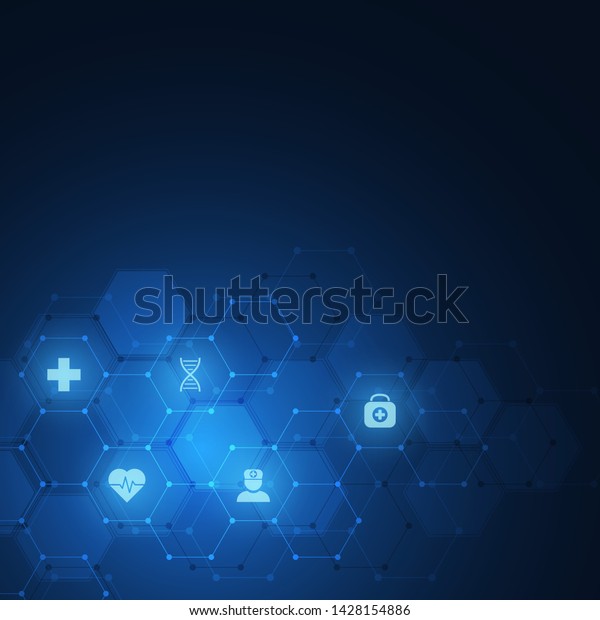 Abstract Medical Background Flat Icons Symbols Stock Vector (Royalty ...