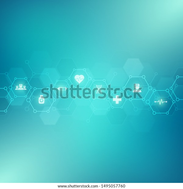 Abstract Medical Background Flat Icons Symbols Stock Vector (Royalty ...