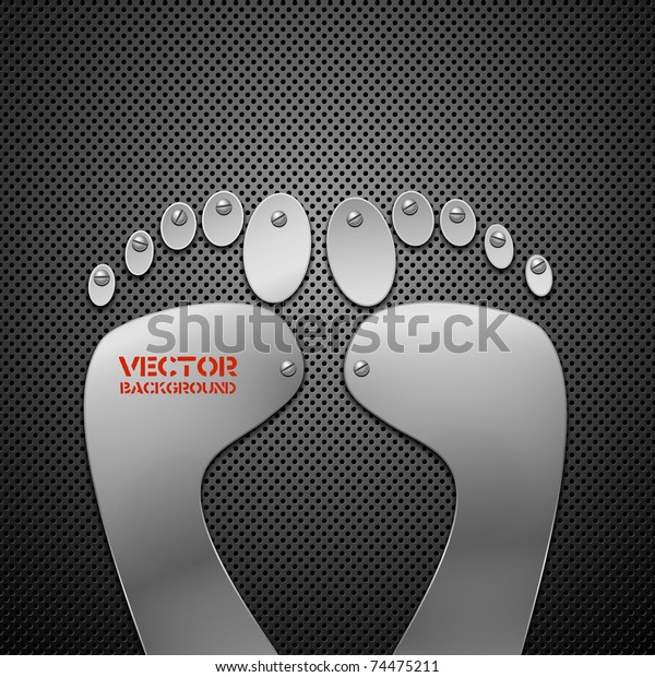 Abstract Metal Background Footprint Vector Illustration Stock Vector ...