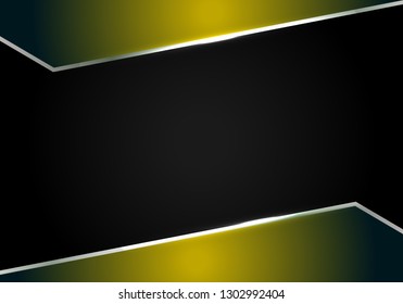 Abstract Metallic Yellow Black Frame Layout Stock Vector (Royalty Free ...