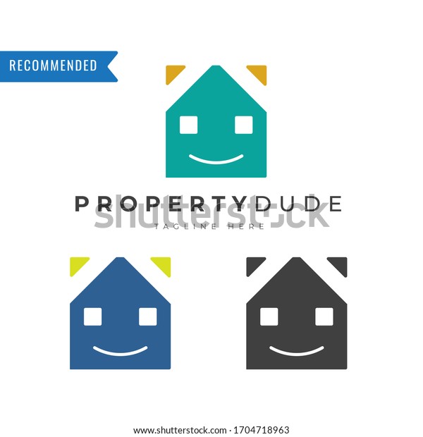 Abstract Minimal House Logo Face Logo Stock Vector (Royalty Free ...