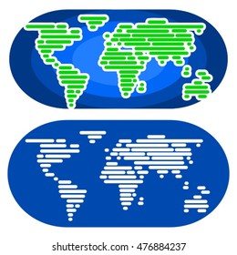 Abstract Minimalist World Map Two Different Stock Vector (Royalty Free ...