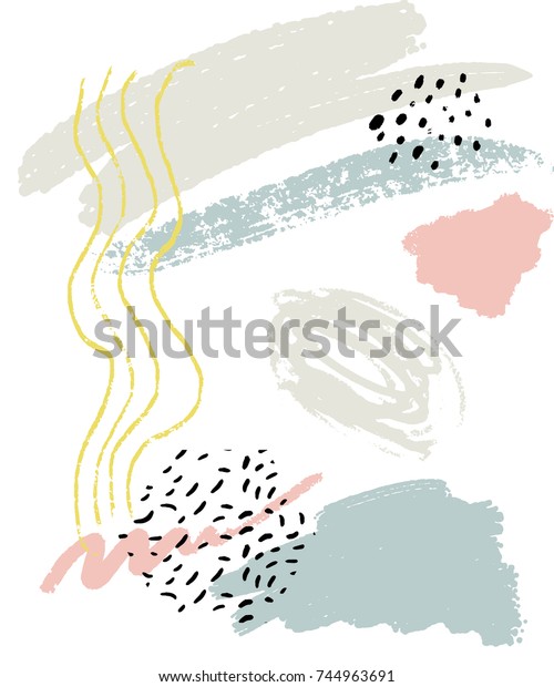 Abstract Minimalistic Background Hand Marks Paint Stock Vector (Royalty ...