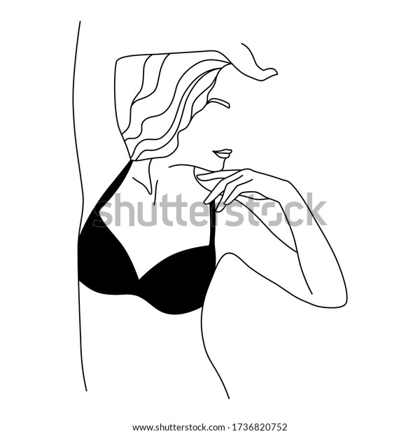 Abstract Minimalistic Female Figure Underwear Vector 库存矢量图(免版税