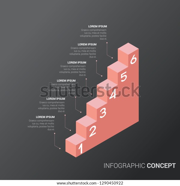 Abstract Modern 6 Step Stair Infographicstimeline Stock Vector (Royalty ...