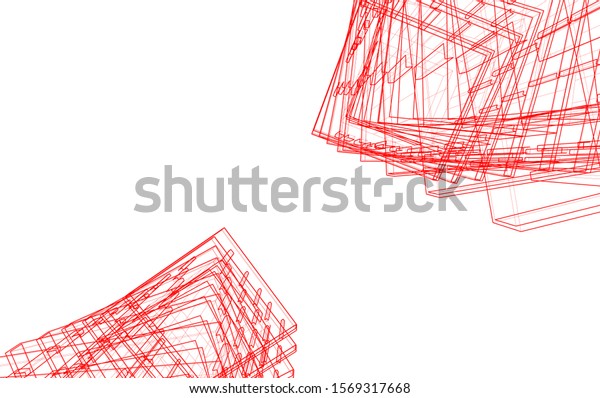 Abstract Modern Architecture 3d Structure Stock Vector (Royalty Free ...