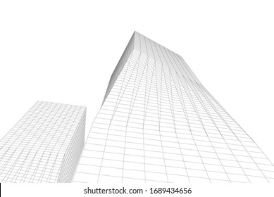 Abstract Modern Architecture Building 3d Vector Stock Vector (Royalty ...