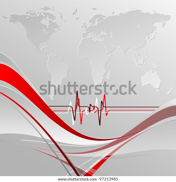 Abstract Modern Background World Map Pulse Stock Vector (Royalty Free ...