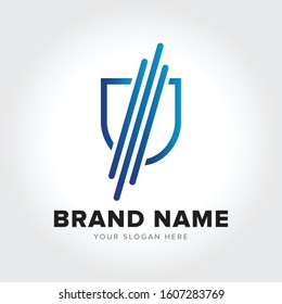 Abstract Modern Blue Construction Logo Design Stock Vector (Royalty ...