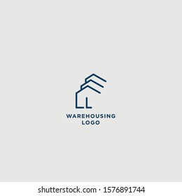 Abstract Modern Warehouse Building Logo Minimalist Stock Vector ...