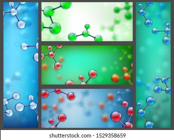 Abstract Molecules Banners Science Cell Research Stock Vector (Royalty ...