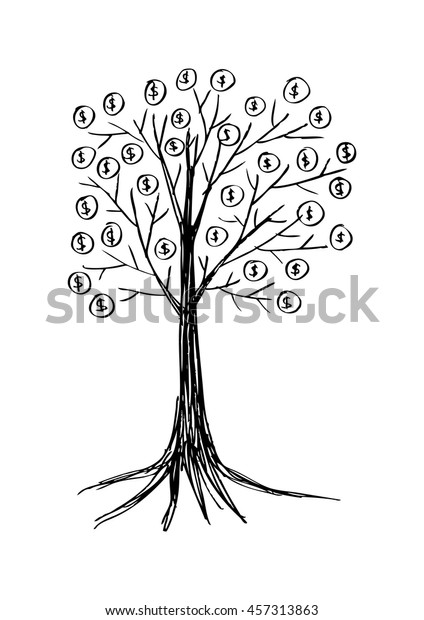 Abstract Money Tree Dollarssketchy Style Stock Vector (Royalty Free ...