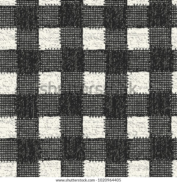 Abstract Monochrome Irregular Checked Motif Brushed Stock Vector ...