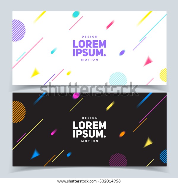 Abstract Motion Banners Colorful Geometric Shapes Stock Vector (Royalty ...