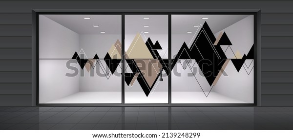 Abstract Mountain Design Glass Wall Graphics Stock Vector (Royalty Free ...