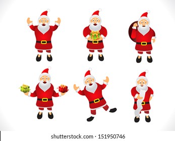Set Cartoon Christmas Isolated On Background Stock Vector (Royalty Free ...