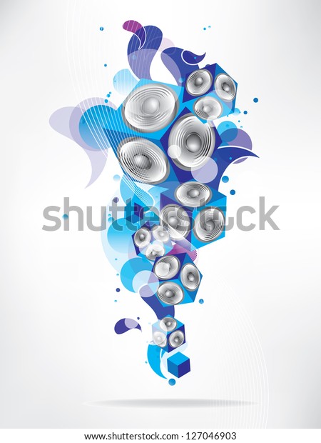 Abstract Music Background Subwoofer Stock Vector (Royalty Free) 127046903 | Shutterstock